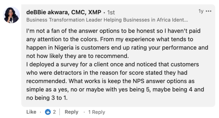 Expert Advise on the Impact of Color Coding the NPS Scale