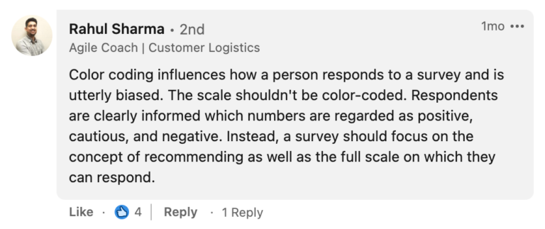 Expert Advise on the Impact of Color Coding the NPS Scale